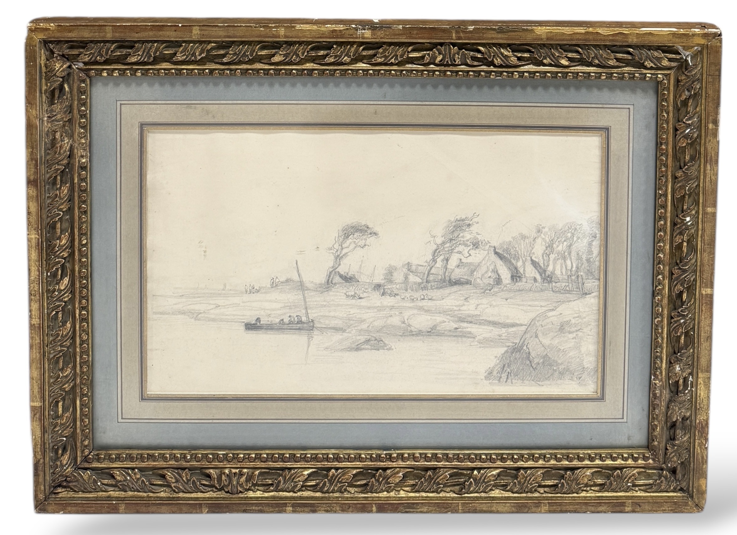 ATTRIBUTED TO EUGENE BOUDIN (FRENCH, 1824-1898): A PENCIL DRAWING ON ...
